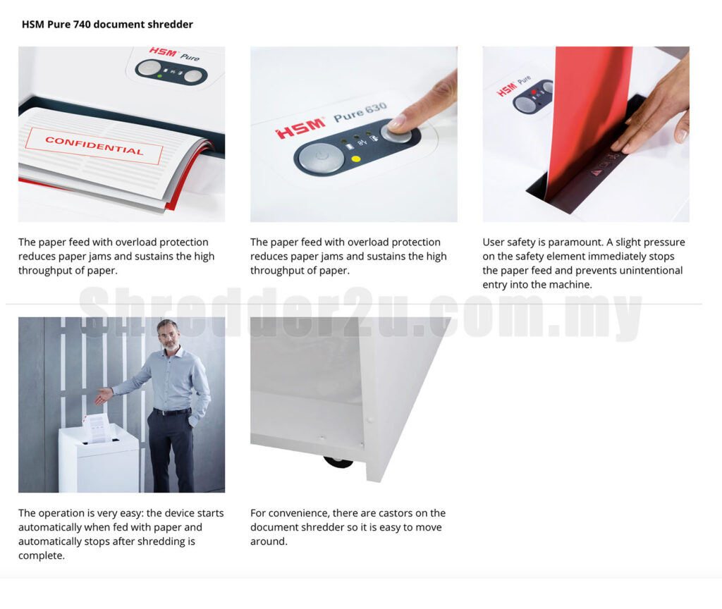 HSM Pure 740CC Paper Shredder (1.9x15mm- Cross Cut) | Shredder2u